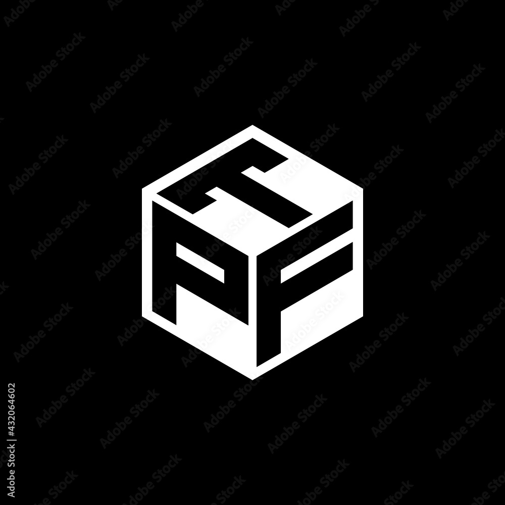 Vecteur Stock PFT letter logo design with black background in ...