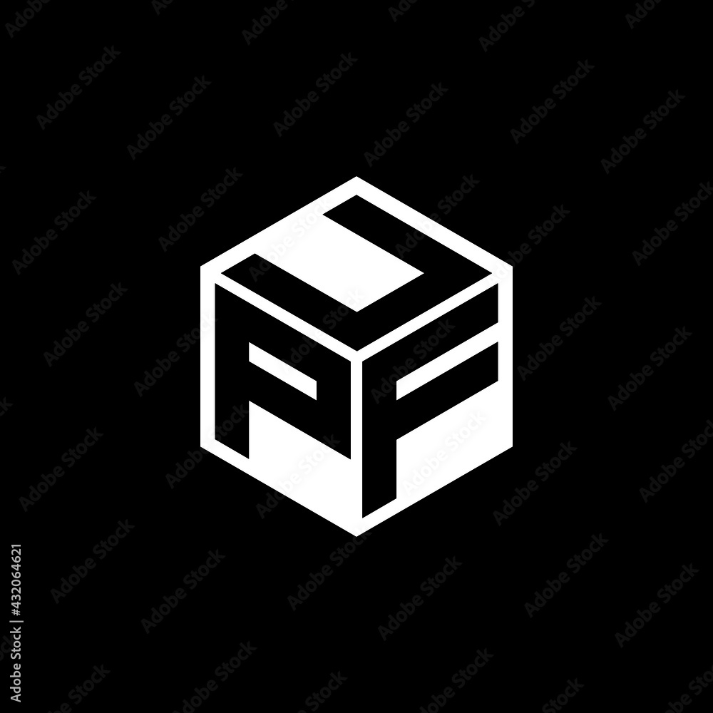 PFU letter logo design with black background in illustrator, vector ...