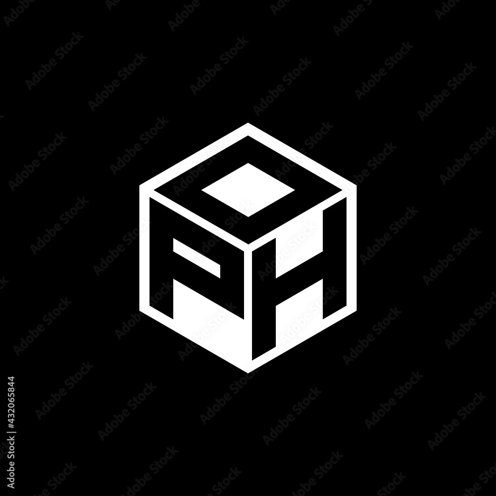 PHO letter logo design with black background in illustrator, vector ...
