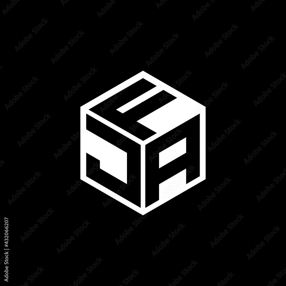 Vettoriale Stock JAF letter logo design with black background in ...