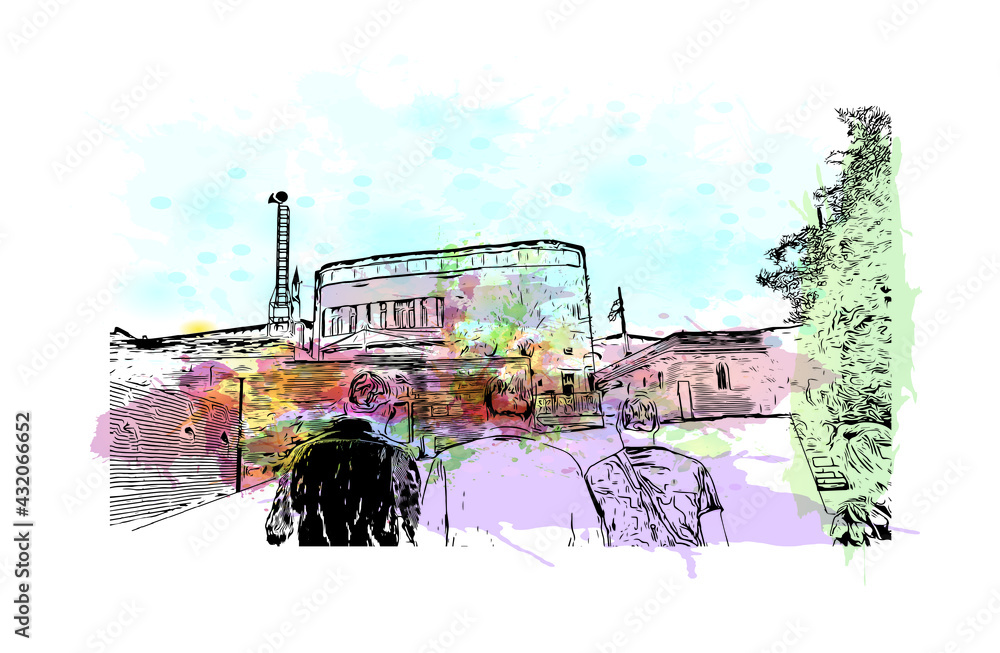 Building view with landmark of Erbil is the capital of Iraqi Kurdistan ...