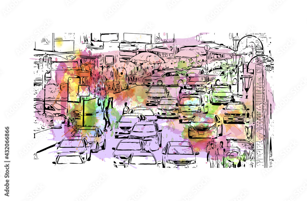 Building view with landmark of Erbil is the capital of Iraqi Kurdistan ...