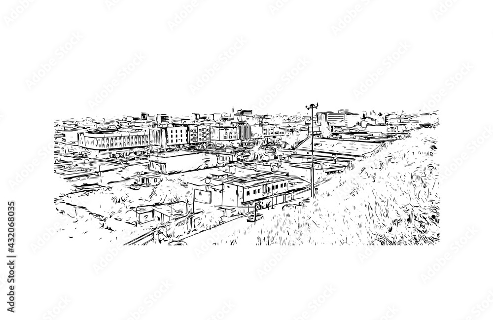 Building view with landmark of Erbil is the capital of Iraqi Kurdistan ...