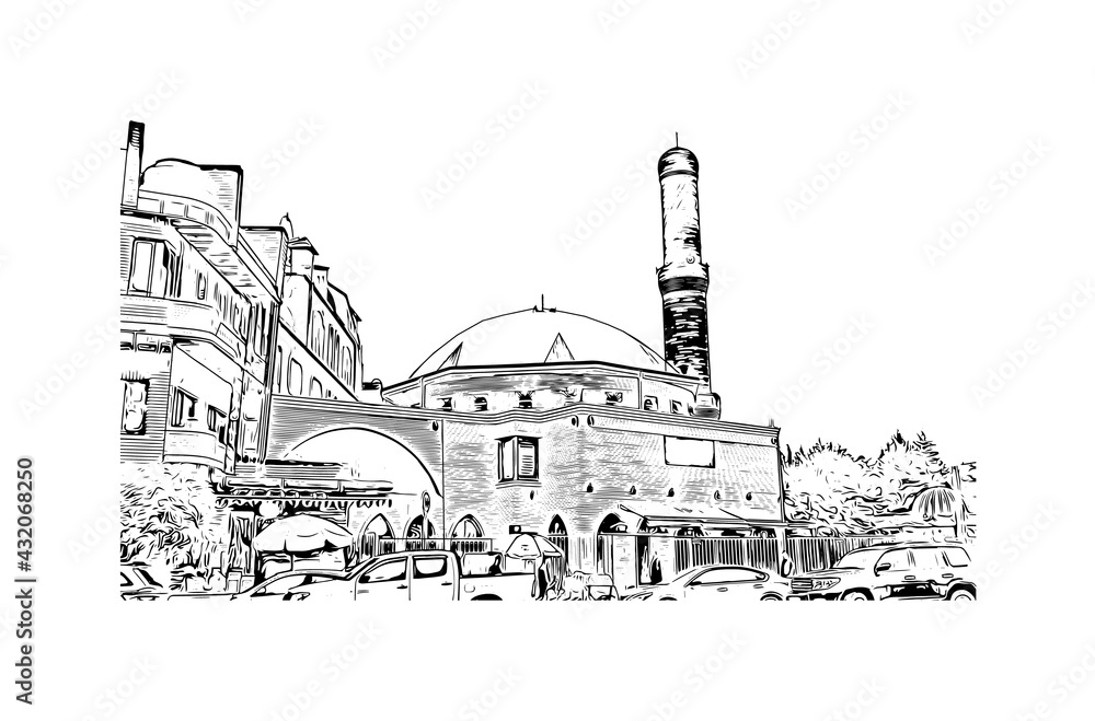 Building view with landmark of Erbil is the capital of Iraqi Kurdistan ...
