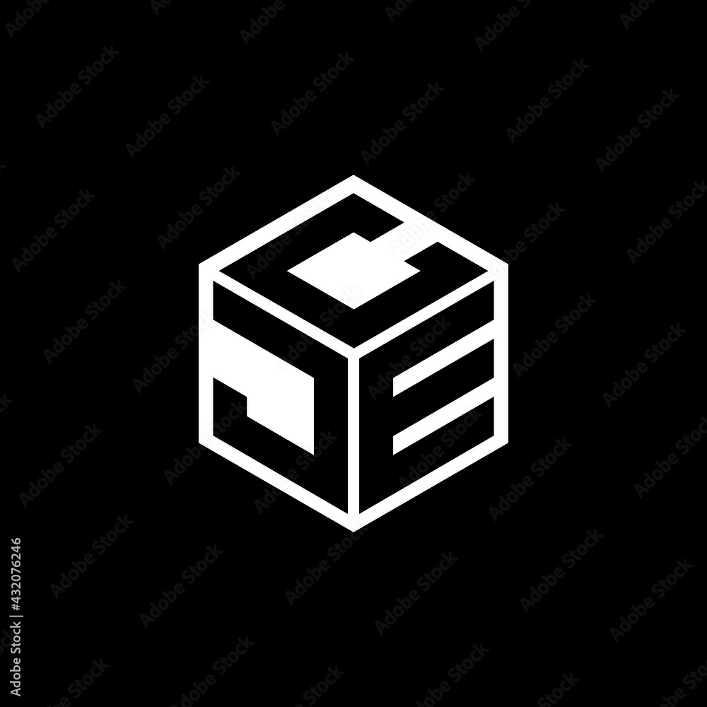 JEC letter logo design with black background in illustrator, vector ...