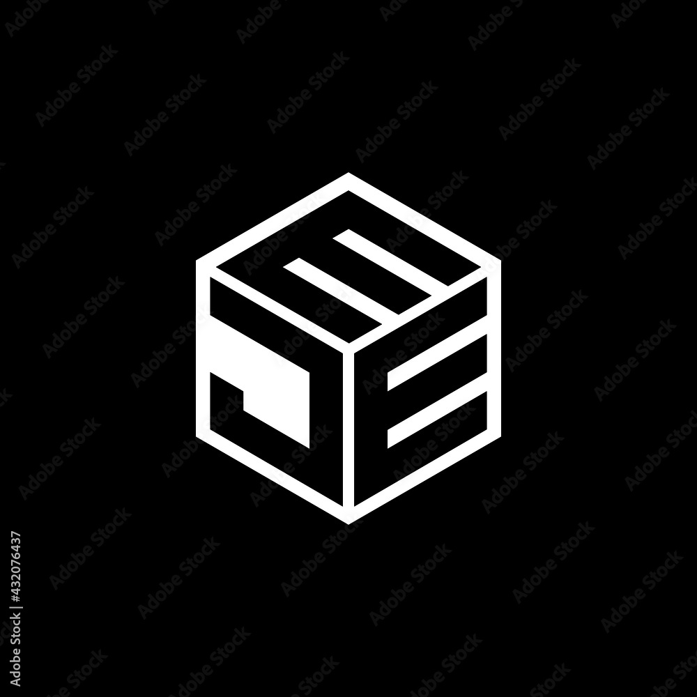 JEM letter logo design with black background in illustrator, vector logo modern alphabet font ...