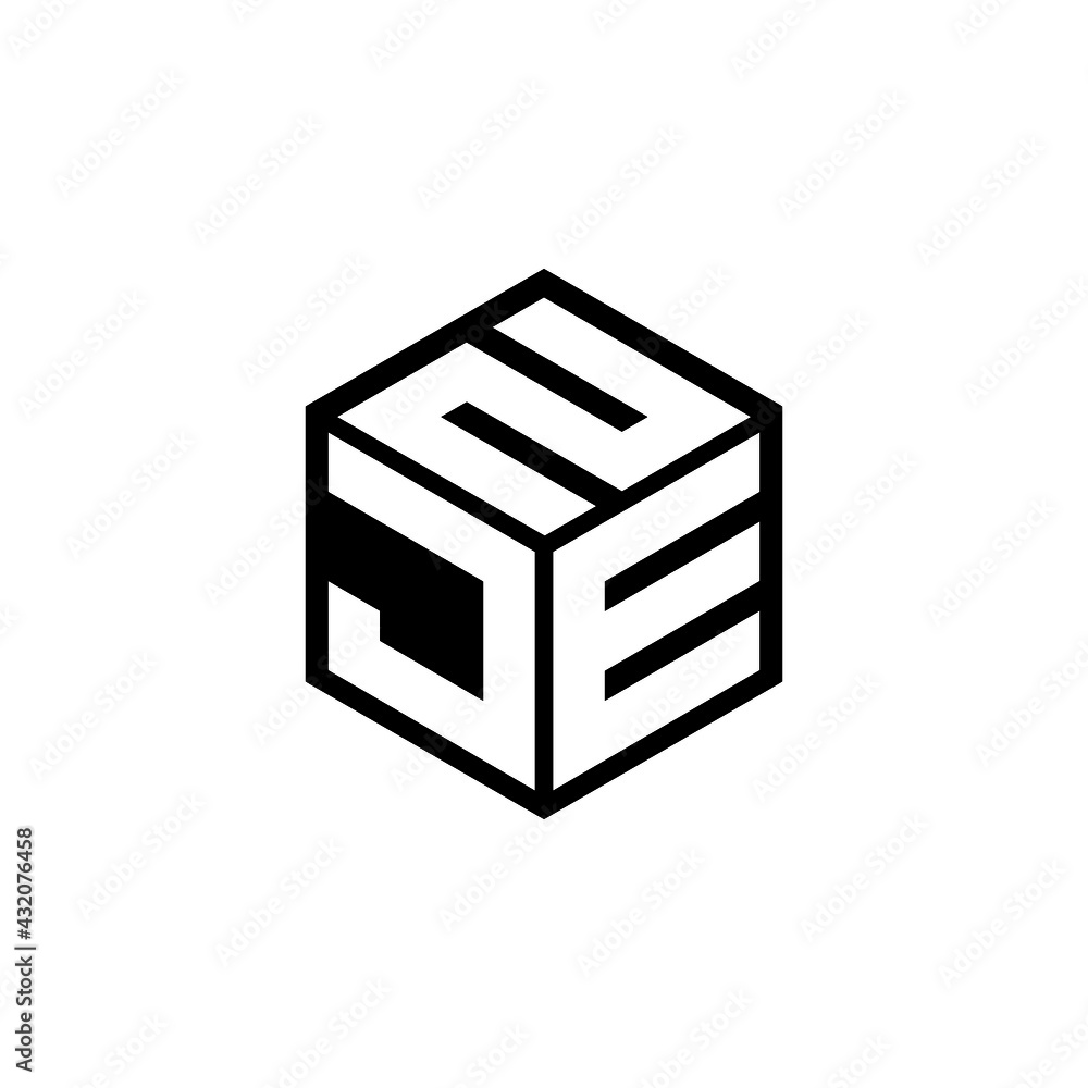 JEN letter logo design with white background in illustrator, vector ...