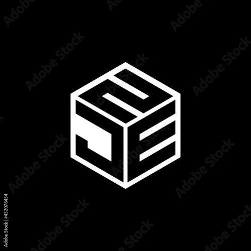 Plakat JEN letter logo design with black background in illustrator ...