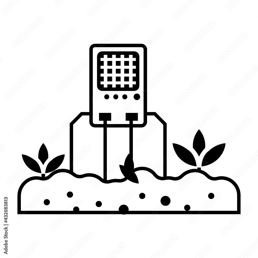 Farmland Environmental Monitoring Concept Crop Growth Sensor Vector ...