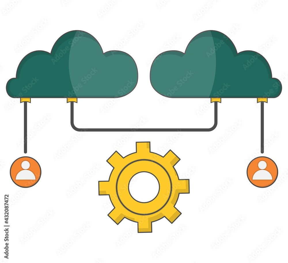 Flat style design Logo symbol designs for cloud network service. flat ...