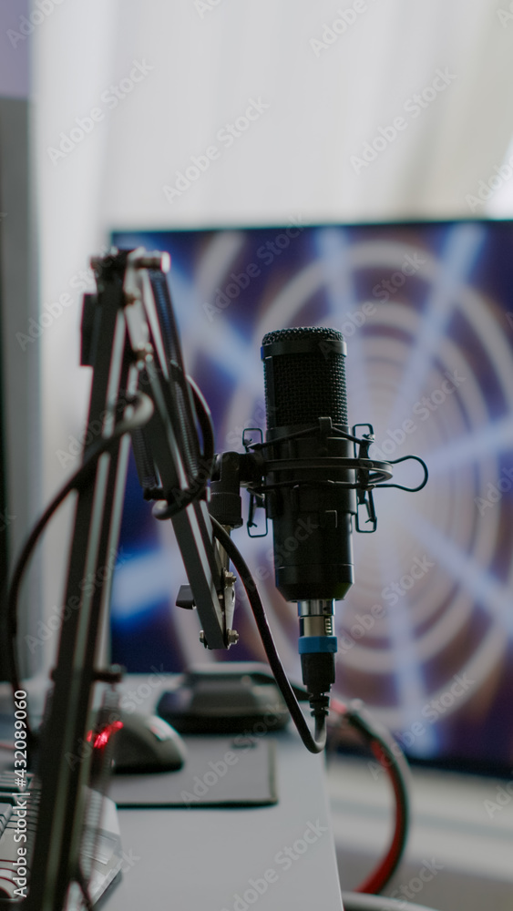 Game loading on display of RGB professional powerful computer and ...