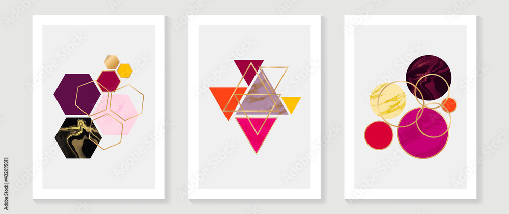 Abstract Math art background vector. Modern block color art wallpaper ...