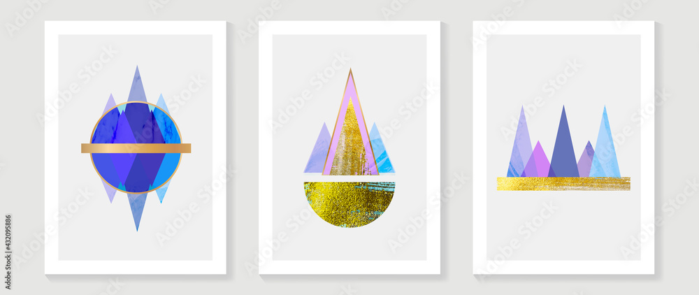 Abstract Math art background vector. Modern block color art wallpaper ...