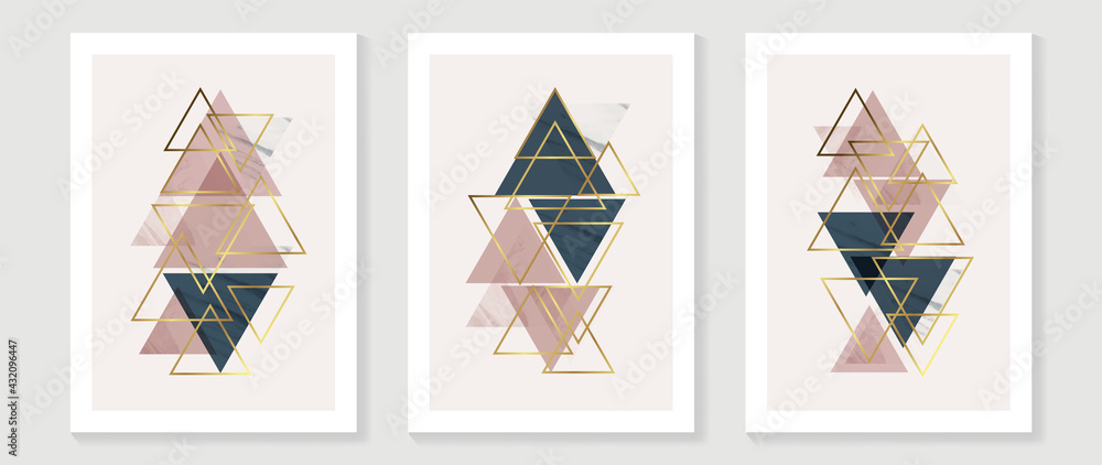 Abstract Math art background vector. Modern block color art wallpaper ...