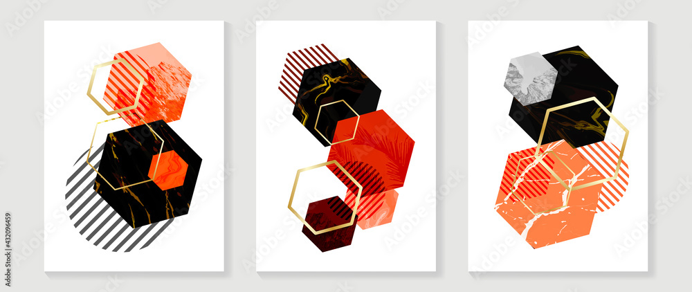 Abstract Math art background vector. Modern block color art wallpaper ...