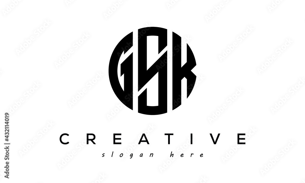 Letter GSK creative circle logo design vector Stock Vector | Adobe Stock