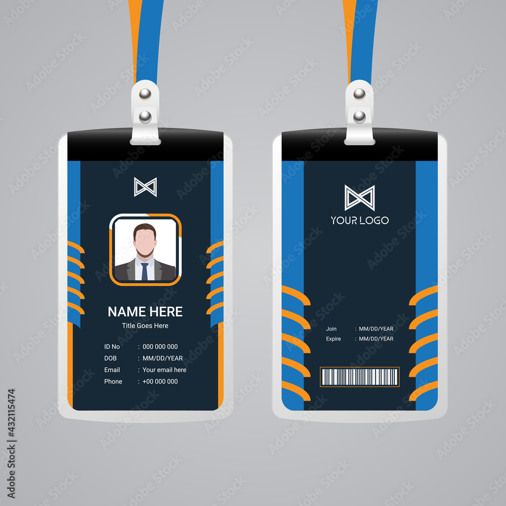 Simple Id card design template, clean and smooth vector EPS 10. Stock ...