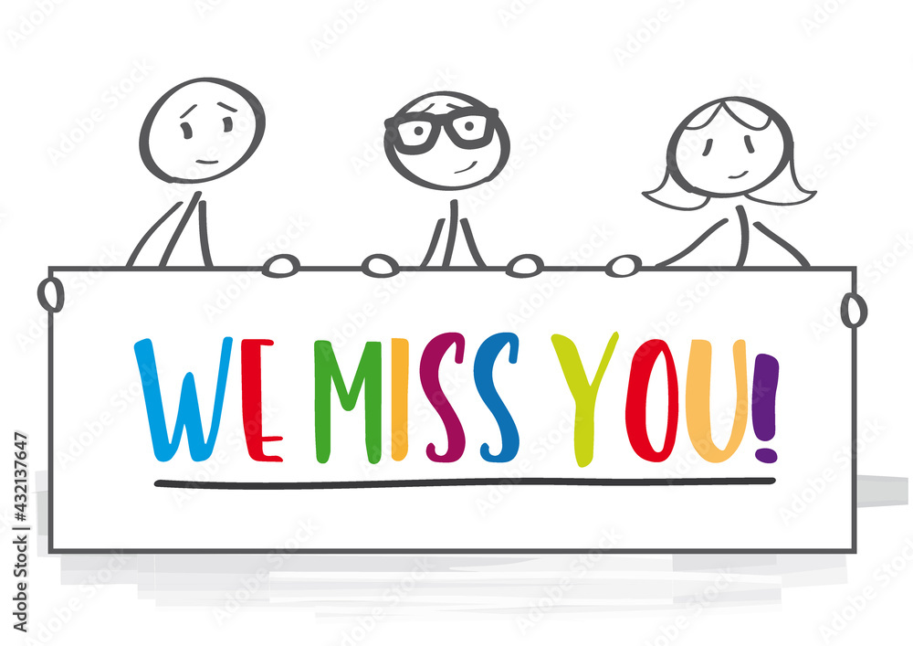we miss you Stock-Vektorgrafik | Adobe Stock