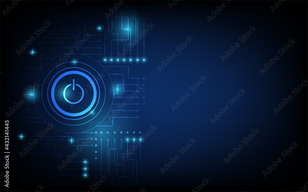 Power button technology background, Power button concept, futuristic ...