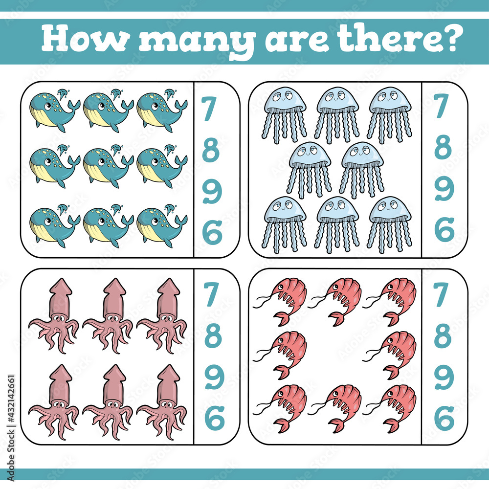How many are there Counting Game for Preschool Children. Count how many ...