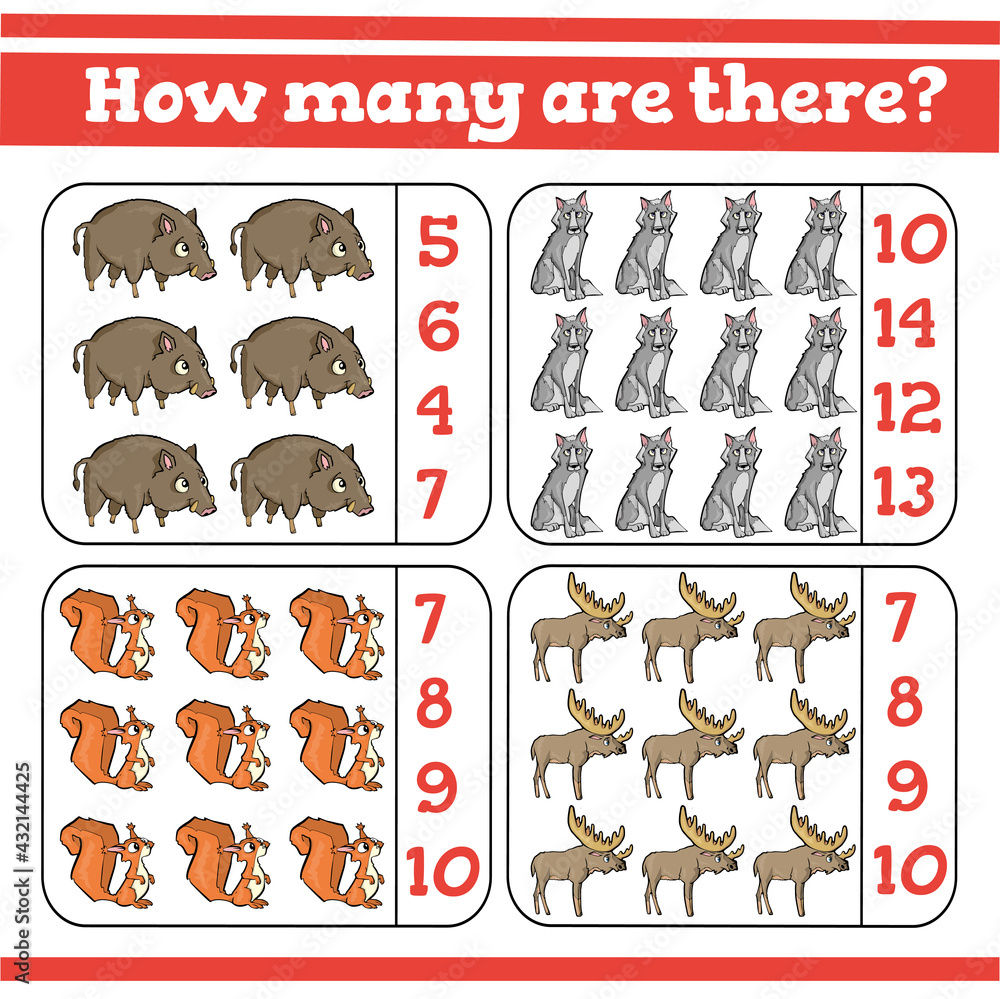 How many are there Counting Game for Preschool Children. Count how many ...