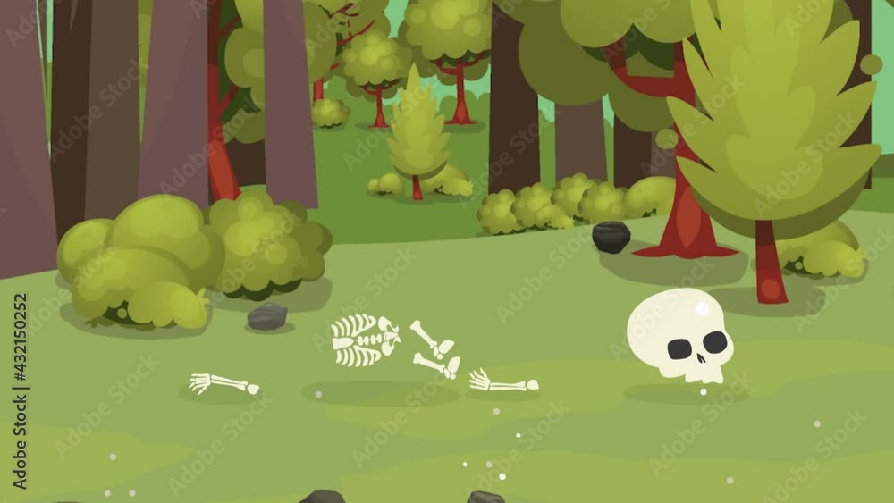 RPG Game Skelet Character Death Decapitation in the forest 素材庫影片 ...