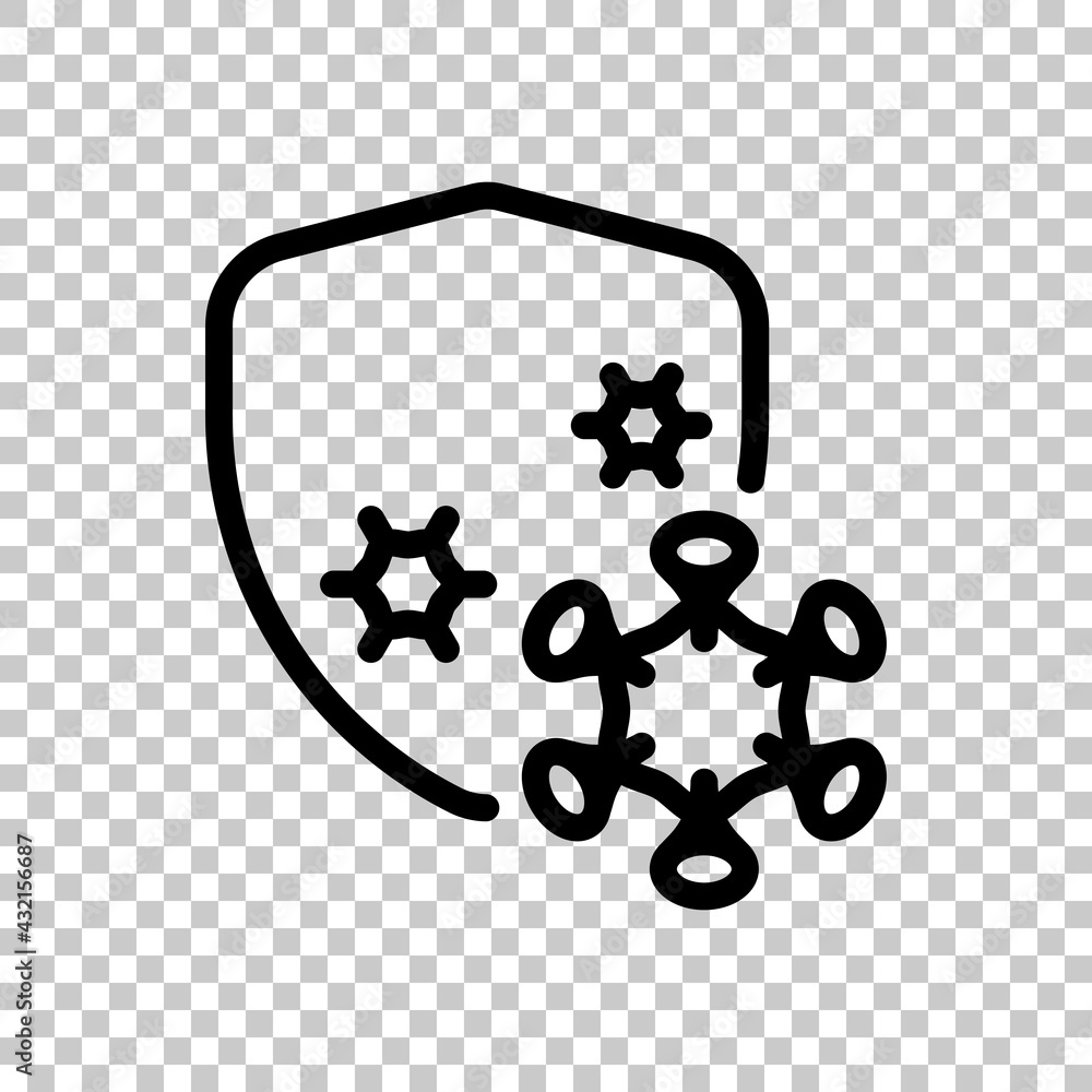 Immune system, antivirus protection, simple medical icon. Black ...