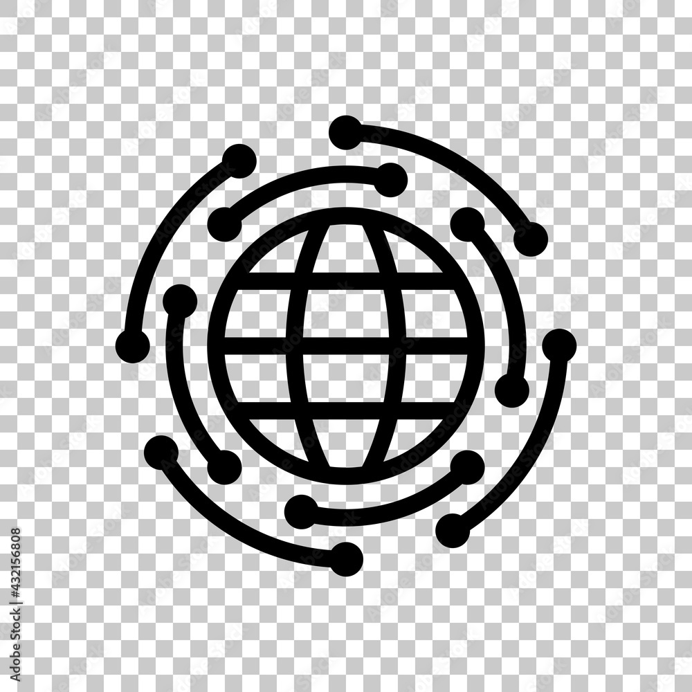 Digital technology, social network, global connect, simple business ...