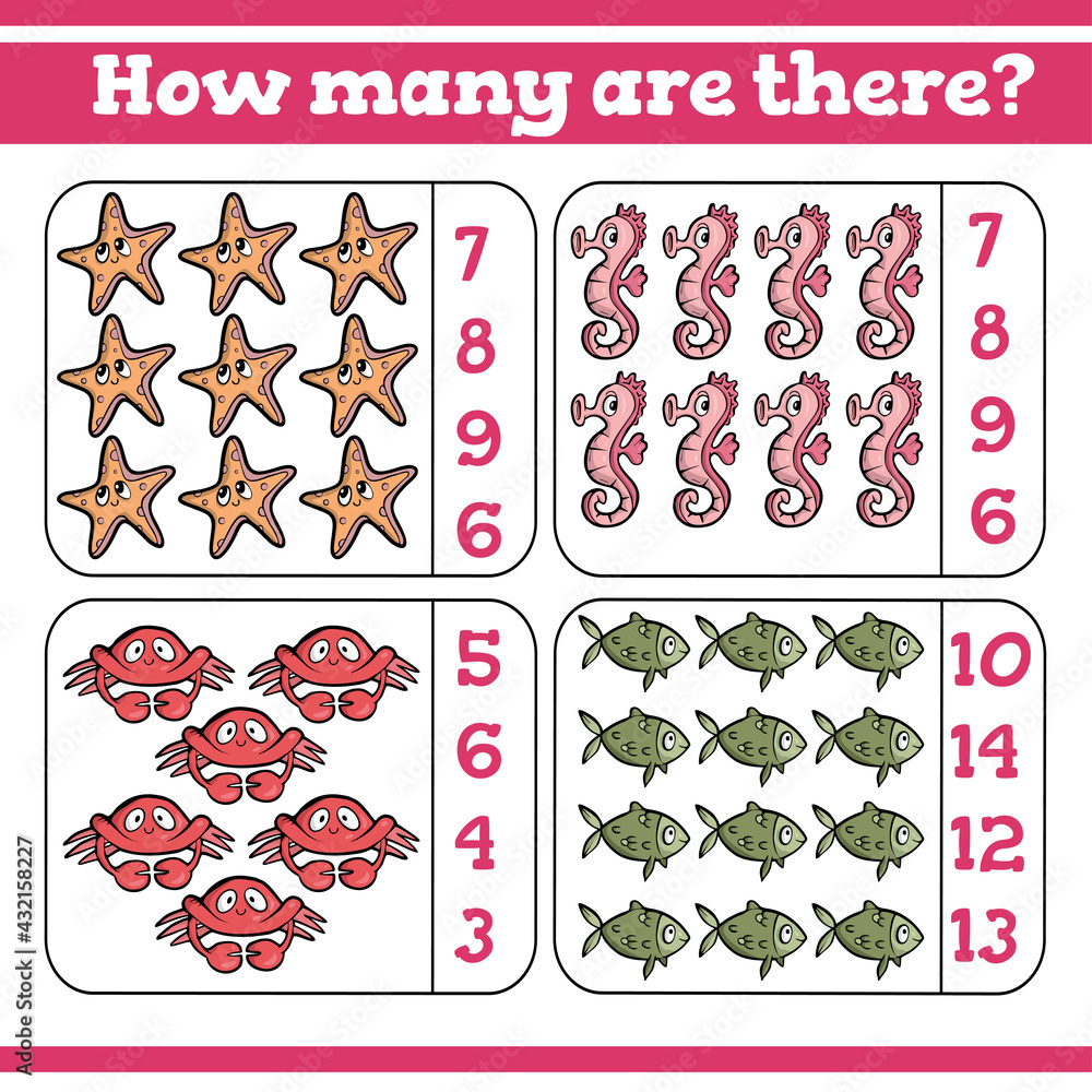 How many are there Counting Game for Preschool Children. Count how many ...