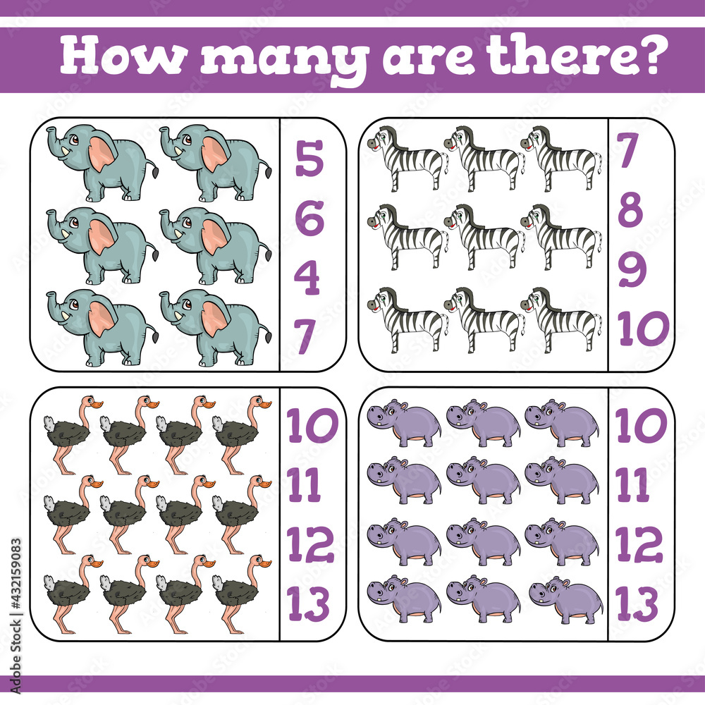 How many are there Counting Game for Preschool Children. Count how many ...