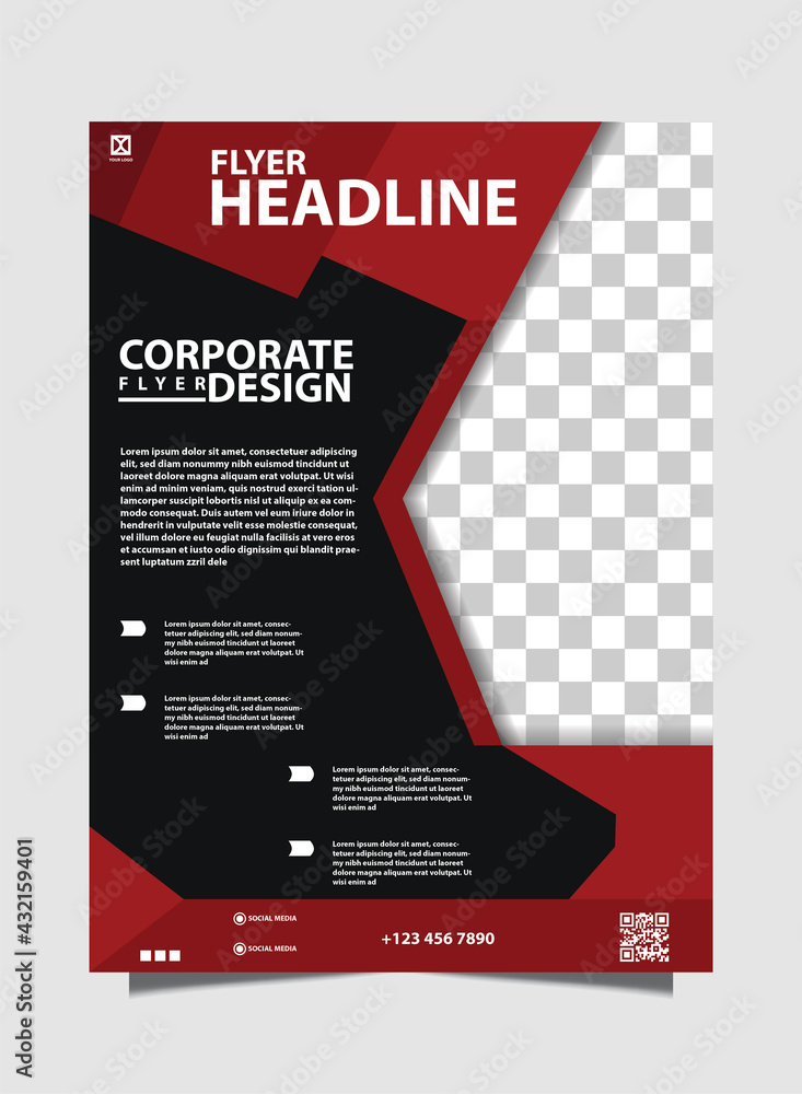 modern red and black poster flyer pamphlet brochure cover design layout ...
