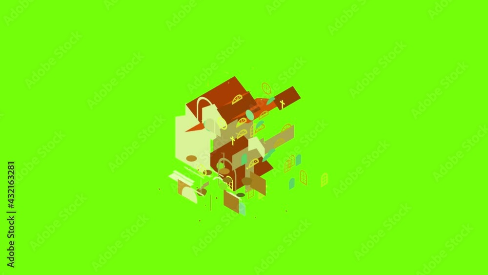Catholic church icon animation cartoon object on green screen ...