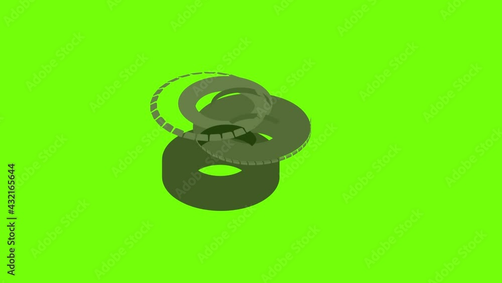 Car tyre icon animation cartoon object on green screen background Stock ...