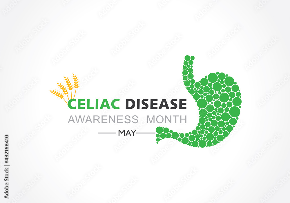Vector illustration of Celiac Disease Awareness Month in May. Stock ...