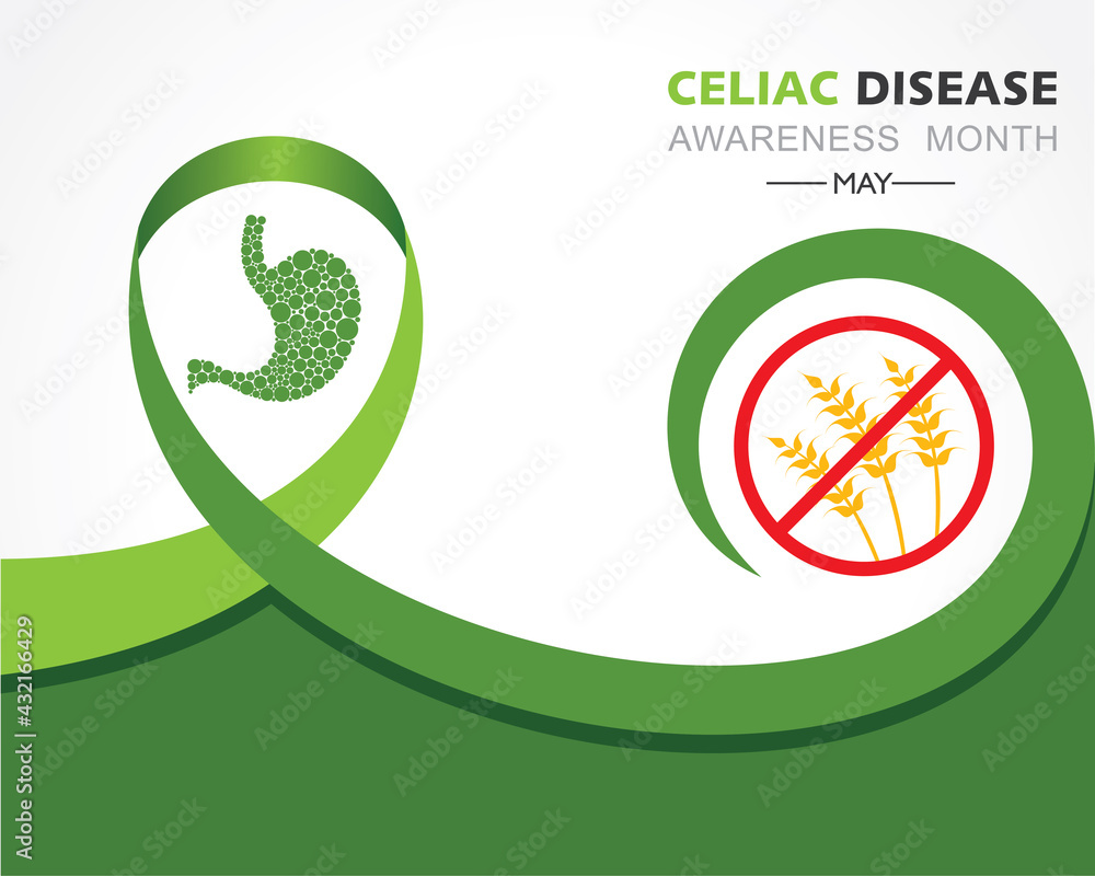 Vector illustration of Celiac Disease Awareness Month in May. Stock ...