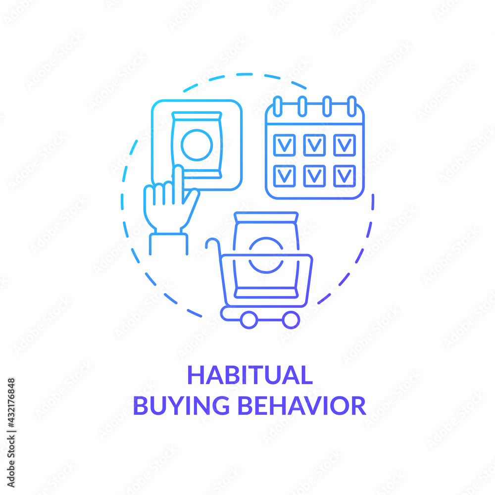 Habitual buying behavior concept icon. Consumer behavior idea thin line ...