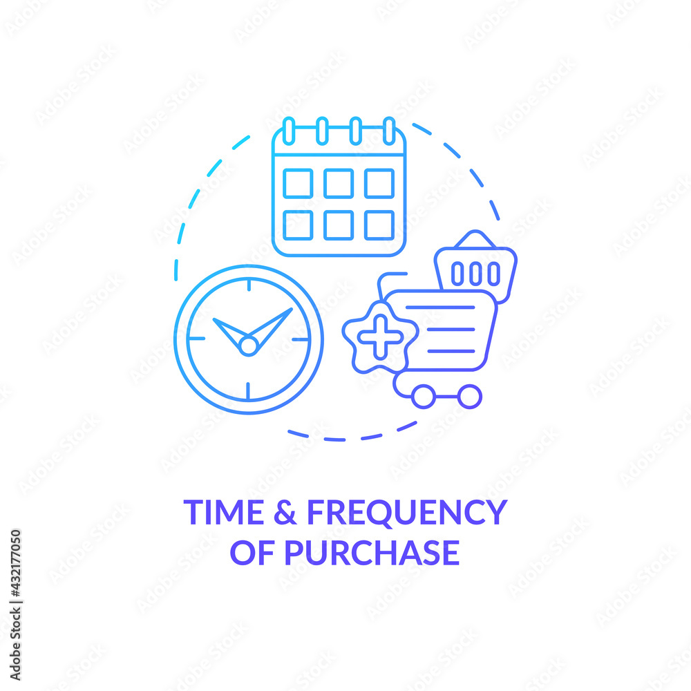 Purchase time and frequency concept icon. Customer behavior pattern ...