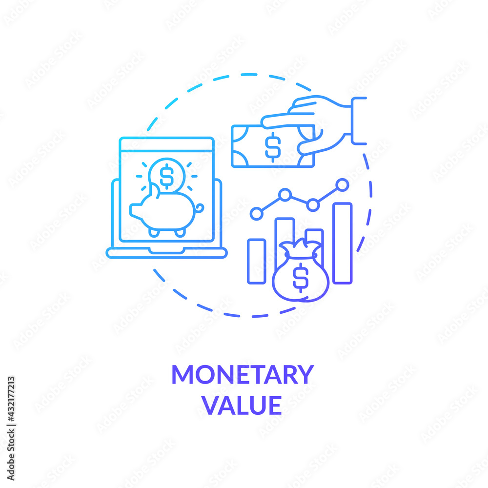 Monetary value concept icon. RFM model analysis idea thin line ...