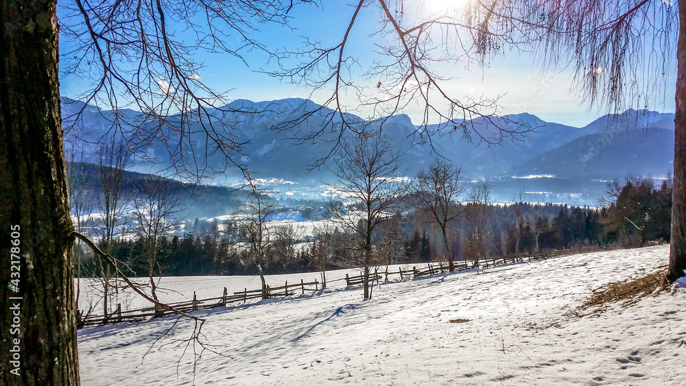 Kathreinkogel during winter, Schiefling am See, Austria. Beautiful and ...