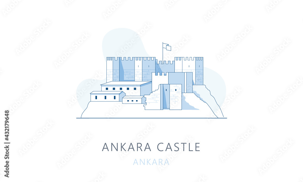 Ankara castle, Ankara, Turkey. The famous landmark of Ankara, tourists ...