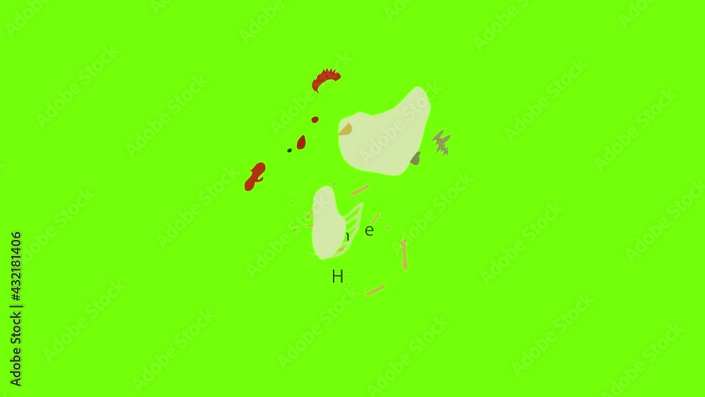 Hen icon animation cartoon object on green screen background Stock ...