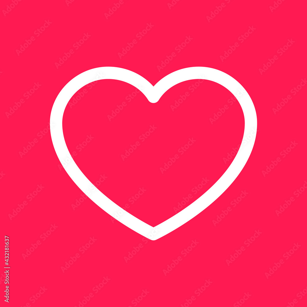 Heart Vector - Simple Heart Icon. Flat Style Love Heart Outline Icon ...
