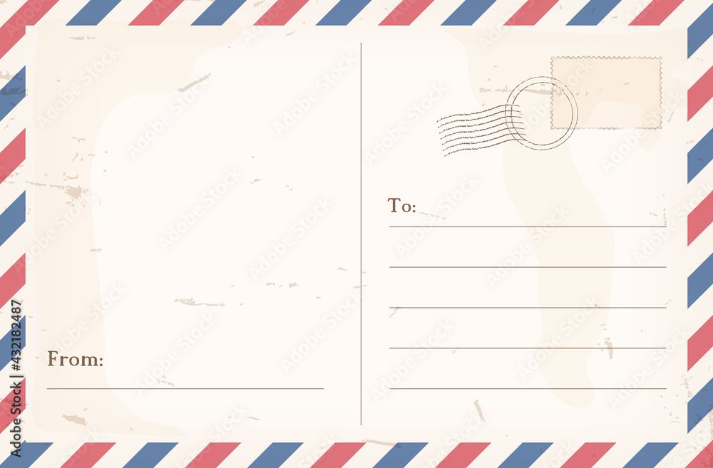 Postcard Back Design Vintage