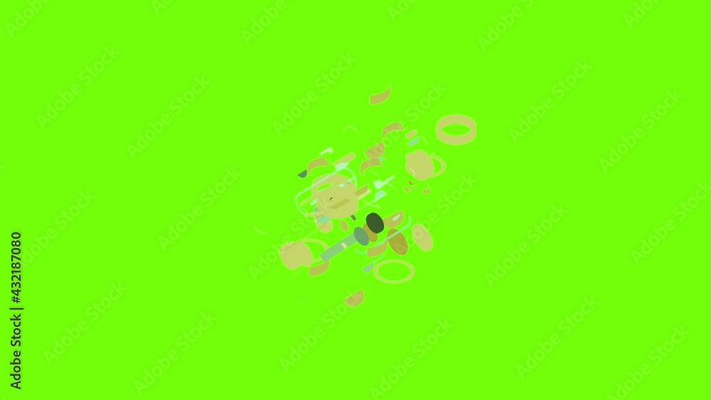 Vaccination icon animation cartoon object on green screen background ...
