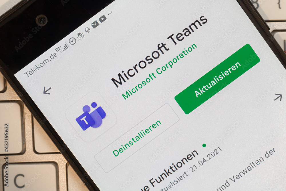 Neckargemuend, Germany: May 6, 2021: app icon of microsoft teams in app ...