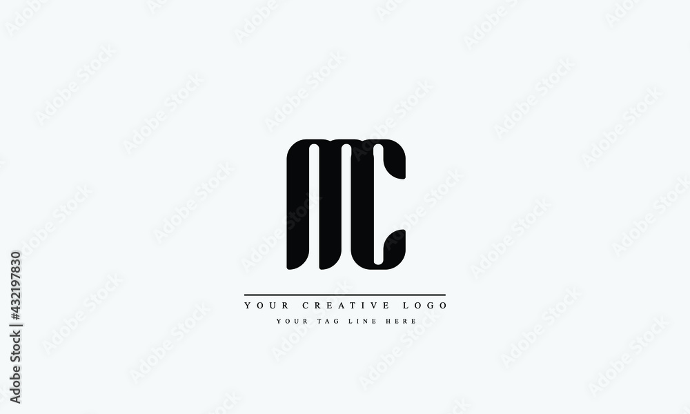 Letter Logo Design with Creative Modern Trendy Typography MC CM M C ...