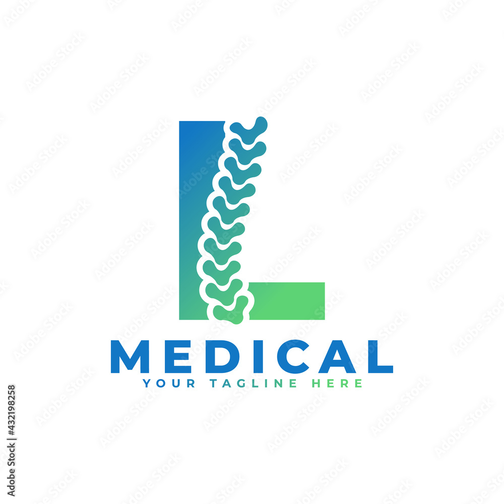 Letter L with Icon Spine Logo. Usable for Business, Science, Healthcare ...