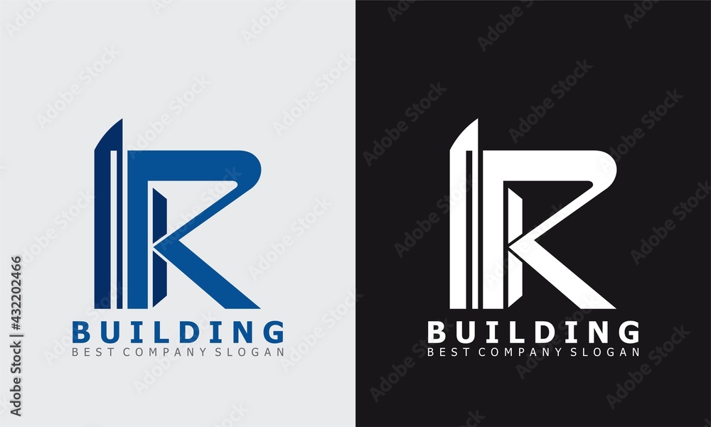 letter R building vector logo Stock Vector | Adobe Stock