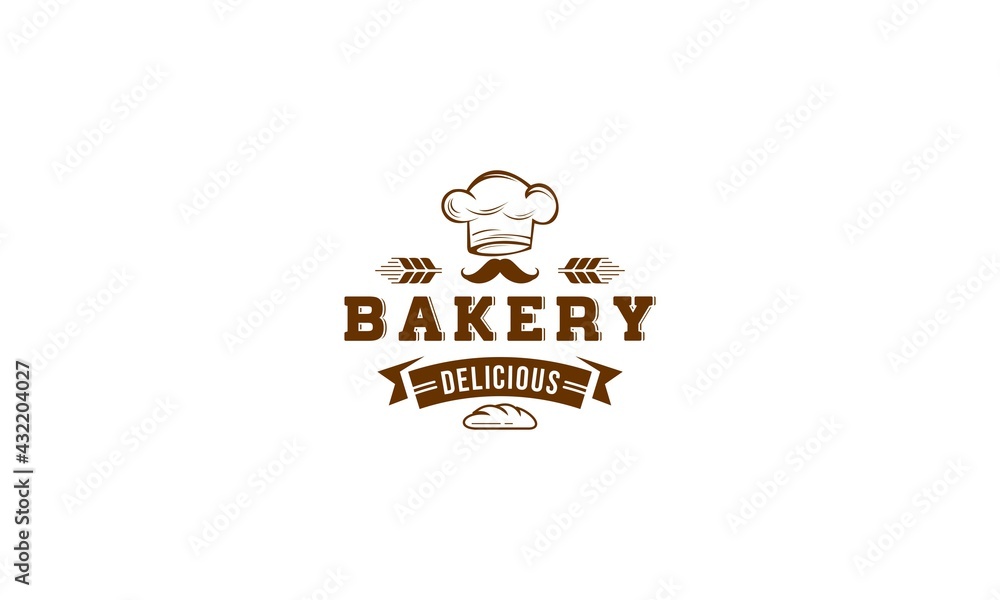 logo Bakery Bake Shop Label Sticker Logo design vector in white ...