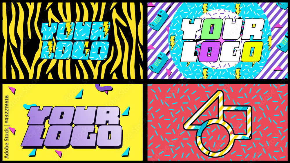 Retro 90s Fun Logo Stock Template | Adobe Stock